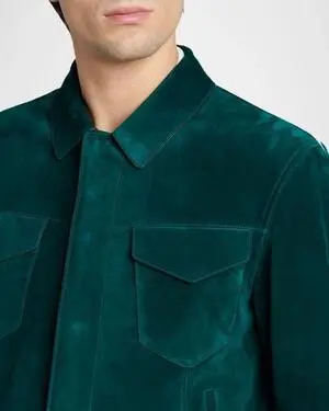 TOM FORD Suede Western Jacket Emerald
