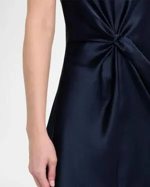 Tanya Taylor Robinella Draped Satin Midi Dress