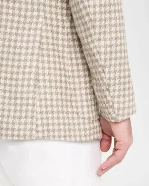 Isaia Houndstooth Cashmere Sport Coat - Beige