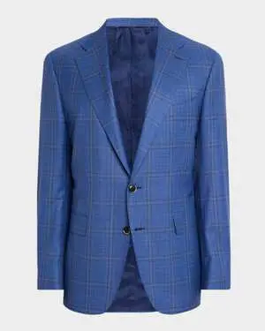 Canali Plaid Wool Sport Coat - Blue