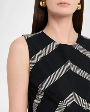 Tanya Taylor Theo Stripe Ponte Midi Dress