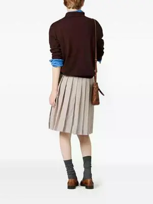 Miu Miu Wool Knit Polo Shirt - Brown