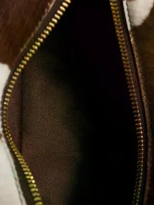 Miu Miu Animal-print Calfskin Pouch With Leather Shoulder Strap - Brown