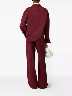 Miu Miu Embroidered Relaxed Fit Garment-dyed Trousers