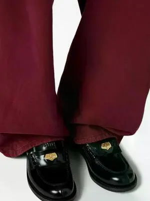 Miu Miu Embroidered Relaxed Fit Garment-dyed Trousers