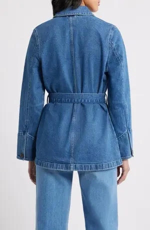 Caslon Belted Denim Chore Jacket