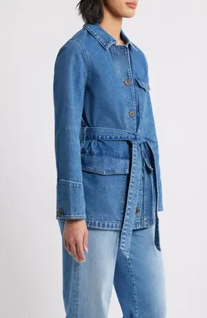 Caslon Belted Denim Chore Jacket