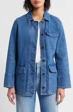 Caslon Belted Denim Chore Jacket