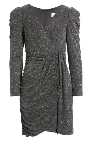 Eliza J Metallic Long-sleeve Dress
