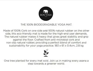 BED OF NAILS Bon Yoga Cork & Natural Rubber Yoga Mat