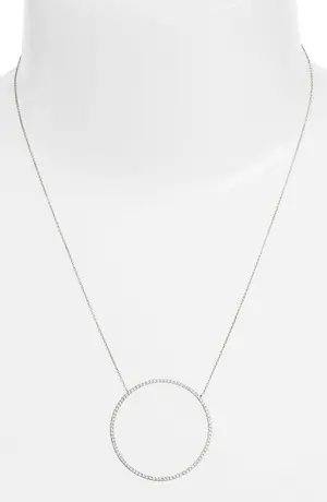 Bony Levy Large Circle Pendant Necklace - White Gold