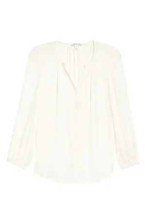 Nordstrom V-neck Button-up Top - Ivory Tofu