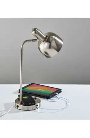 ADESSO Rico Supercharger Desk Lamp - Brushed Steel