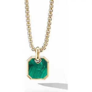 David Yurman 18k Yellow Gold Amulet With Malachite - Gold/malachite