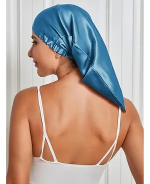 SILKSILKY Pure Silk Elasticated Bonnet - Teal