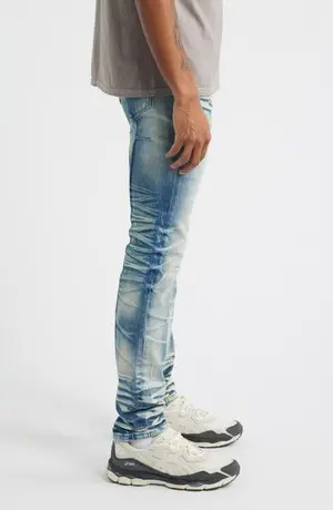 RtA Clayton Skinny Jeans - Stacked Medium Blue