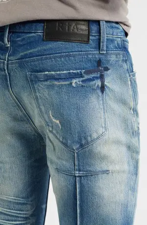 RtA Clayton Skinny Jeans - Stacked Medium Blue