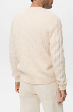 Mango Cable Crewneck Sweater - Ecru