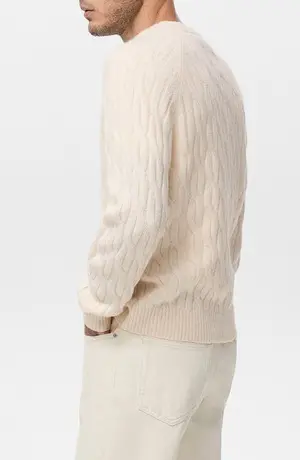 Mango Cable Crewneck Sweater - Ecru