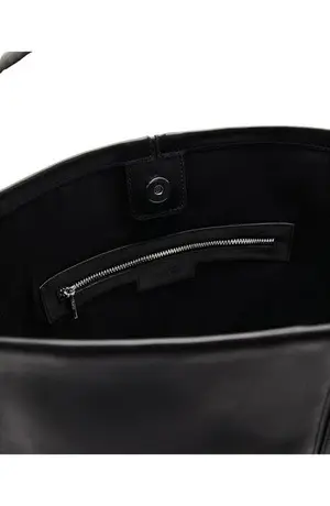 Mango Large Leather Bucket Tote