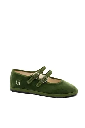 GONDOLINA SHOES Mary Jane Double Strap Ballet Flats - Sofia Light Green