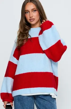 Princess Polly Bastien Stripe Oversized Sweater