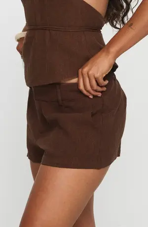 Princess Polly Linen Blend Tailored Shorts
