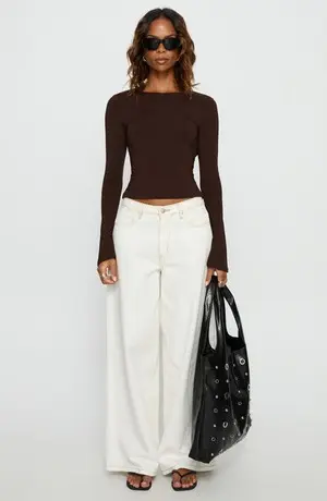 Princess Polly Harpur Long Sleeve Open Back Crop Top