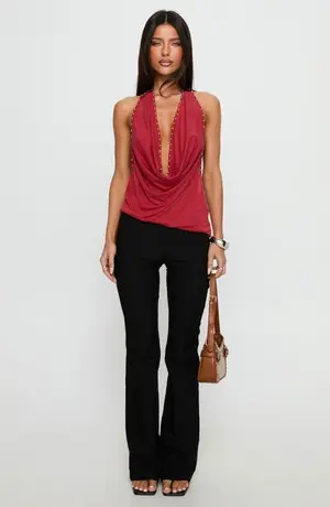 Princess Polly Studded Cowl Neck Top