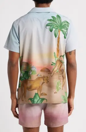 MAVRANS Florida Panther Weekend Short Sleeve Performance Button-up Shirt