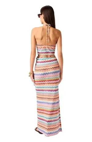 Missoni Long Pareo Skirt With Pixel-effect Zigzag Pattern - Multicoloured