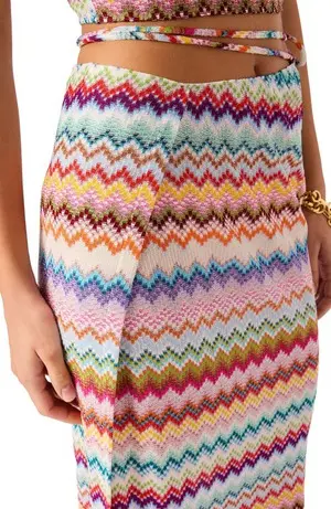 Missoni Long Pareo Skirt With Pixel-effect Zigzag Pattern - Multicoloured