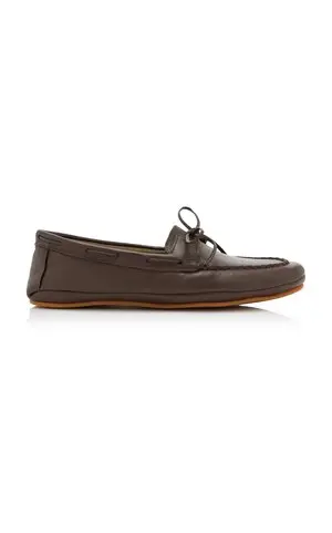 Le Monde Beryl Shearling-lined Leather Driving Moccasins