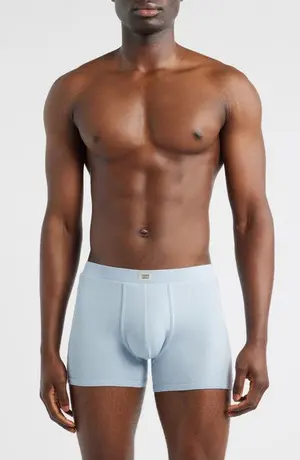 ORGANIC BASICS Icon 3-pack Rib Stretch Cotton Trunks - Grey/cloudy Blue/walnut