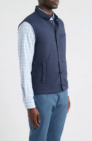 Johnnie-o Bauer Quilted Water-resistant Vest - Navy