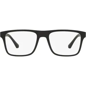 Emporio Armani 54mm Rectangle Eyeglasses - Shiny Black/clear