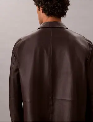 Calvin Klein Leather Shirt Jacket