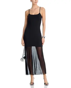 Aqua Mesh Skirt Knit Cami Dress