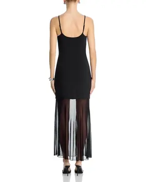Aqua Mesh Skirt Knit Cami Dress