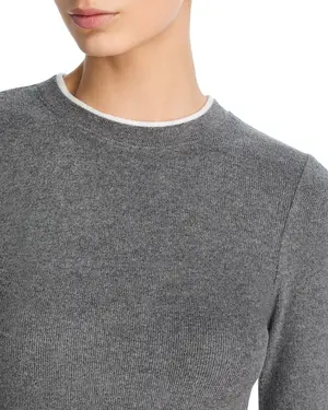 Aqua Layered Look Top - Heather Grey/white