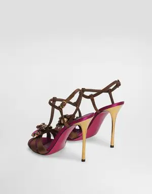 Dolce & Gabbana Keira 2.0 Satin Sandals With Embellishments - Multicolor