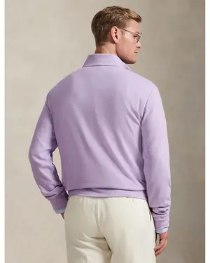 Polo Ralph Lauren Textured Double-knit Quarter Zip Pullover - Purple