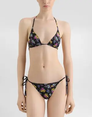 Dolce & Gabbana Floral-print Triangle Bikini