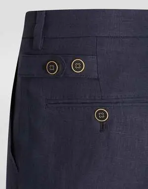 Dolce & Gabbana Linen Tailored Pants - Blue