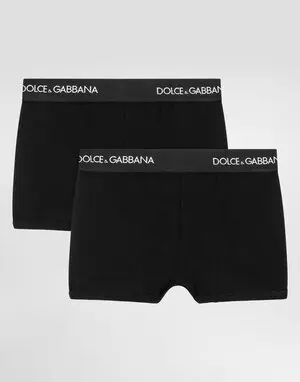 Dolce & Gabbana Boxer Two-pack With Branded Elastic - Black
