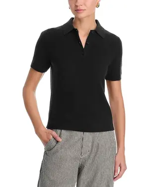 Bloomingdale'S 100% Cashmere Polo Sweater - Black