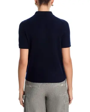 Bloomingdale'S 100% Cashmere Polo Sweater - Navy