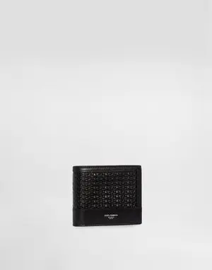 Dolce & Gabbana Woven Plongé Calfskin Wallet - Black
