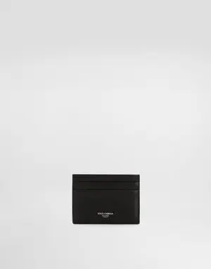 Dolce & Gabbana Woven Plongé Calfskin Card Holder - Black