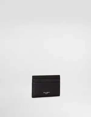 Dolce & Gabbana Woven Plongé Calfskin Card Holder - Black